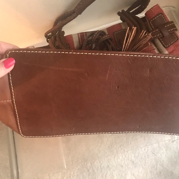 Mitzi Baker | Bags | Mitzi Baker Canvas And Leather Trimmed Bag | Poshmark